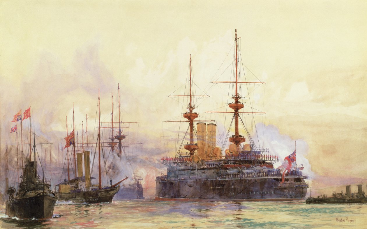 The Prince George at Spithead. The Naval Requiem of Queen Victoria